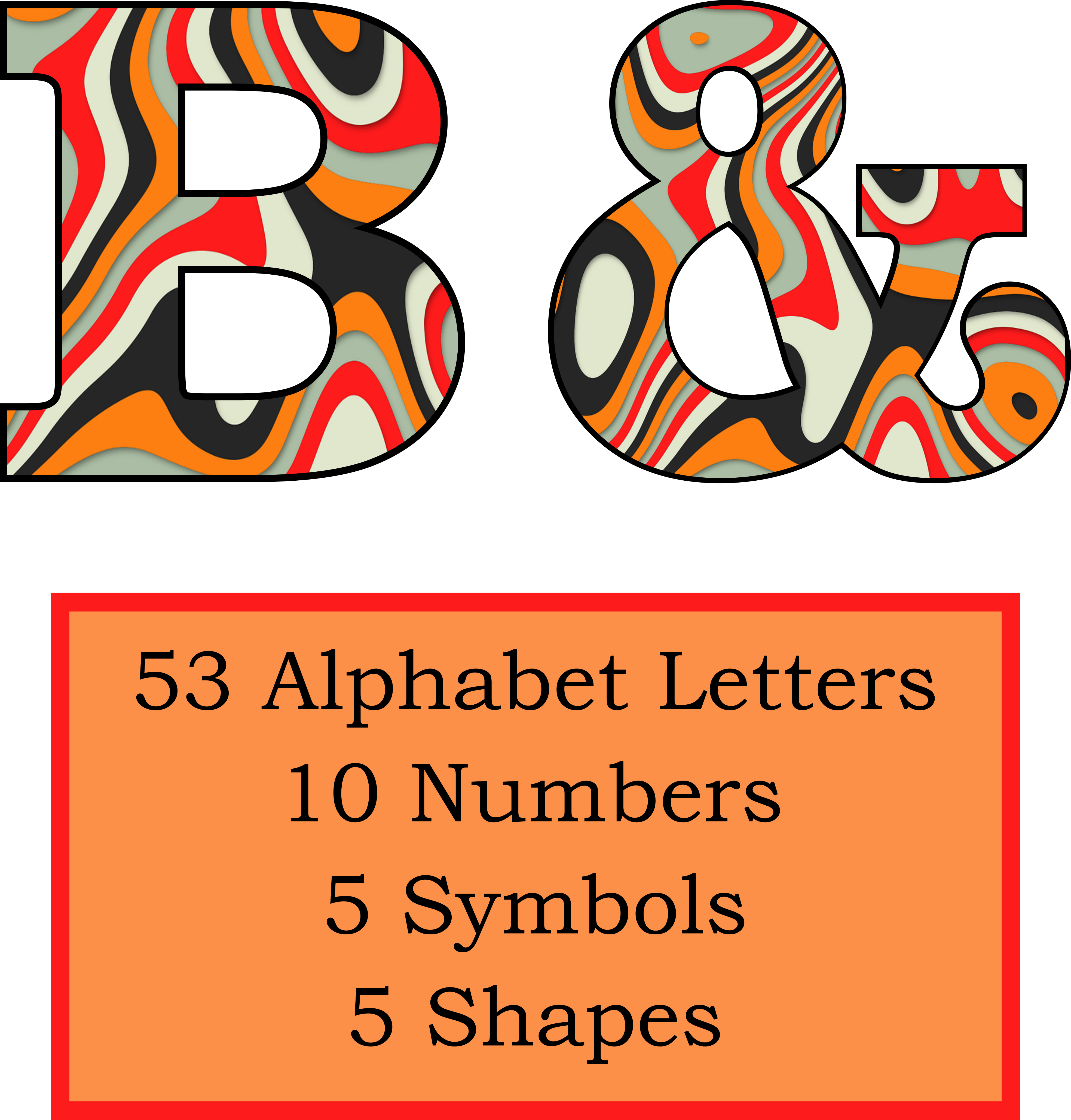 Geode-Themed Alphabet Letters, Numbers, Shapes & Symbols Digital Downl ...