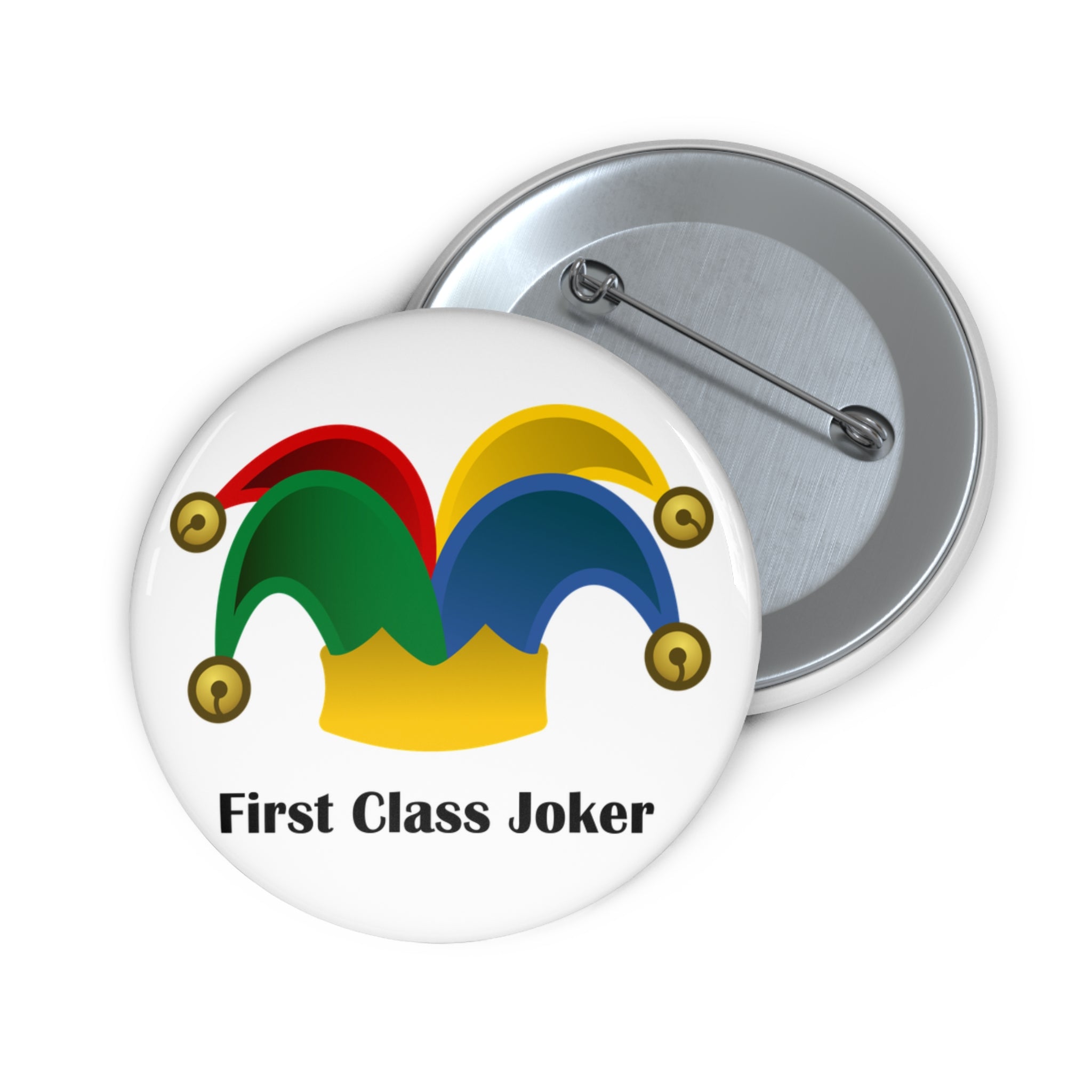 First Class Joker Pin – Colorful Court Jester Hat Badge – Hairouna Gems LLC